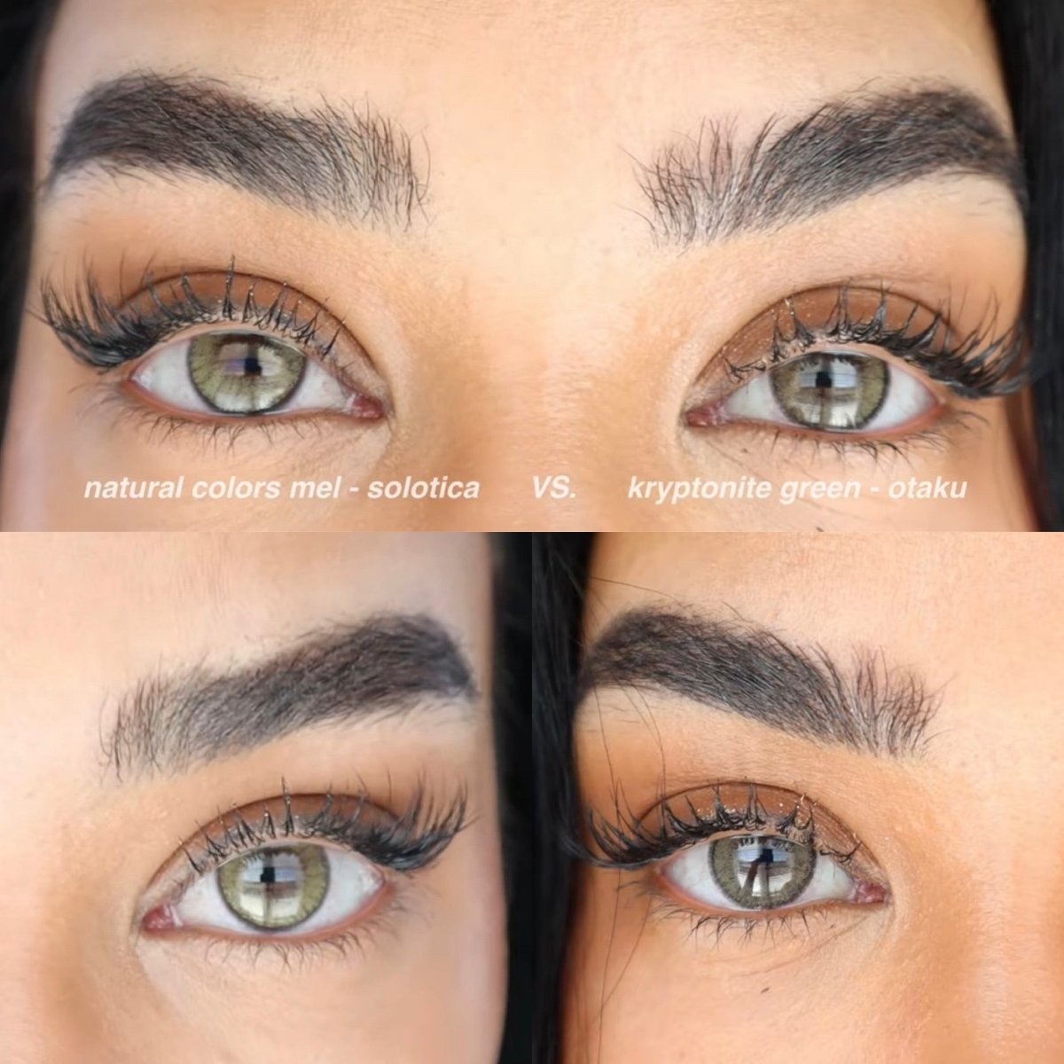 Solotica Natural Colors Mel vs Otaku Kryptonite Green Color Comparison ...